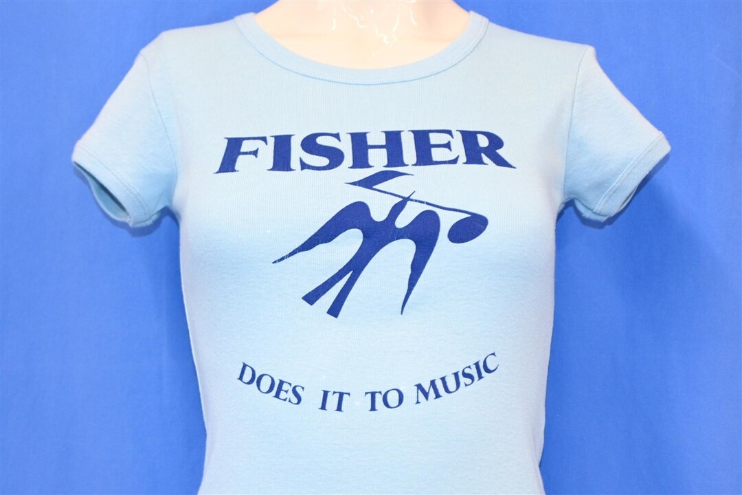 70s Fisher Does It Music Audio Electronics Logo Promo T-shirt Women's ...