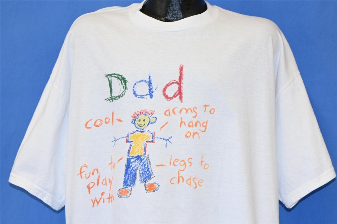 90s Dad Kid's Drawing Crayon Cool Play Stick Figure T-shirt Extra Large ...