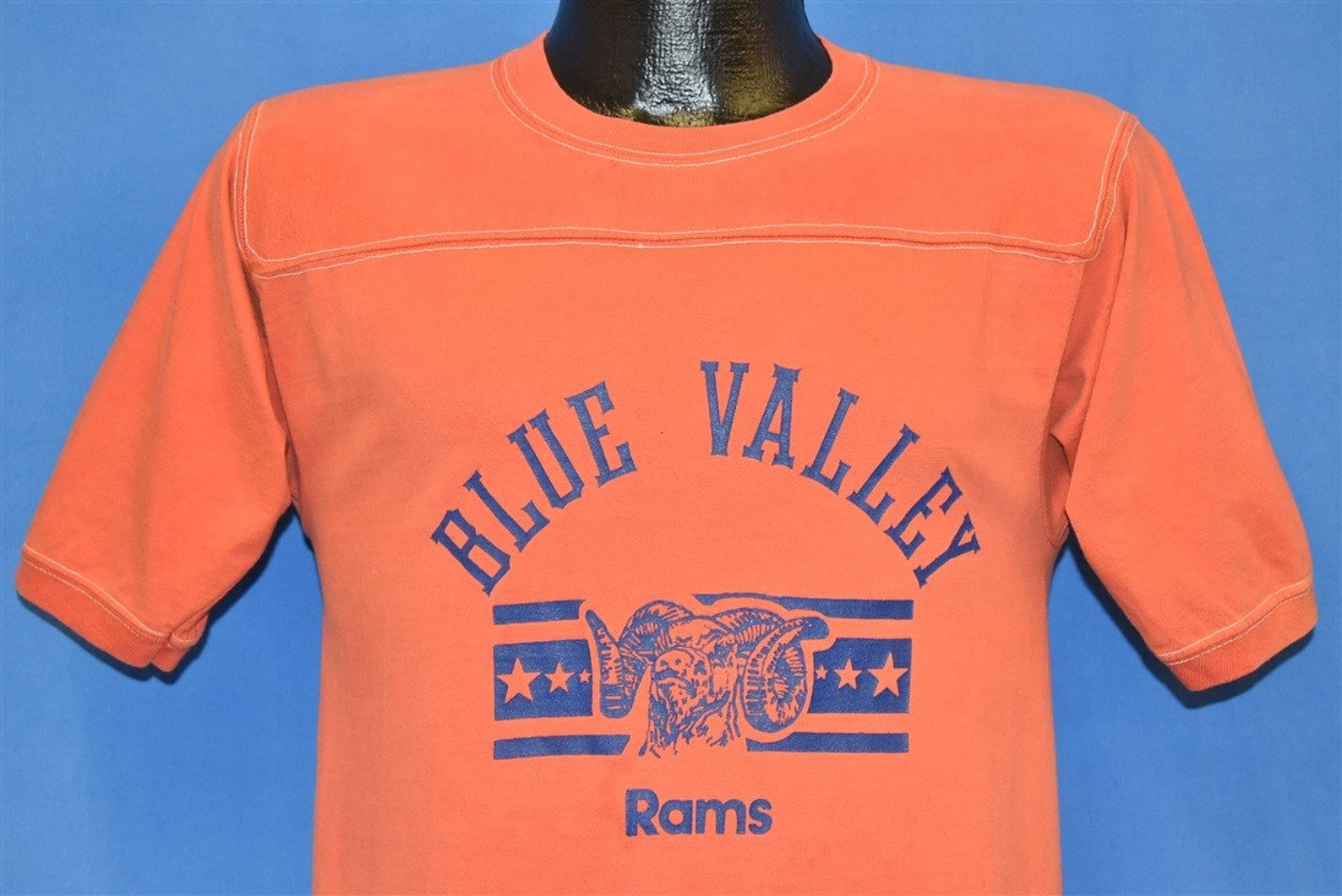 80s Blue Valley Rams High School Jersey T-shirt Medium - Etsy