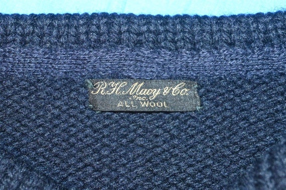 30s Macy's US Navy G-7 Blue Heavy Thick Wool Pullover… - Gem