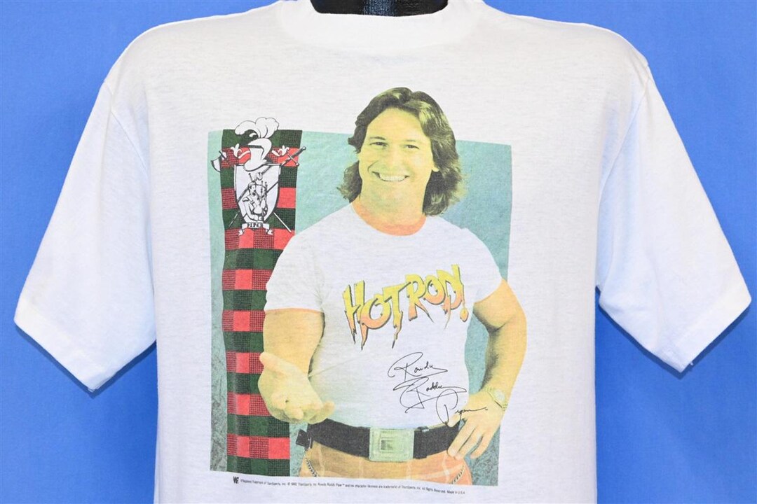 90s Hot Rod Rowdy Roddy Piper Signature WWF Wrestling T-shirt Large - Etsy