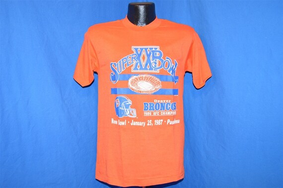 80s Denver Broncos 1987 Super Bowl XXI Rose Bowl Foot… - Gem