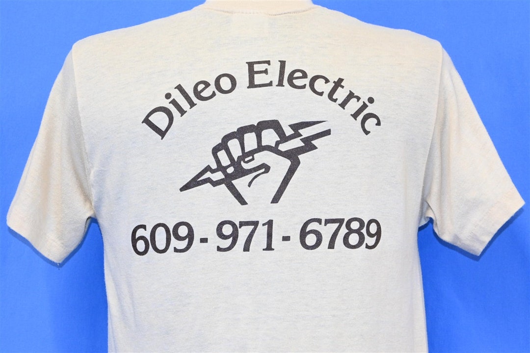 80s Dileo Electric New Jersey Phone Blank Front Lightning Logo T-shirt ...