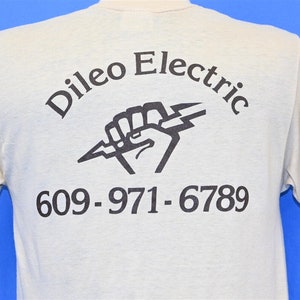 80s Dileo Electric New Jersey Phone Blank Front Lightning Logo T-shirt ...