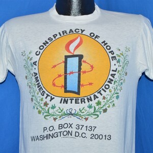 80s Amnesty International A Conspiracy of Hope T-shirt Small - Etsy