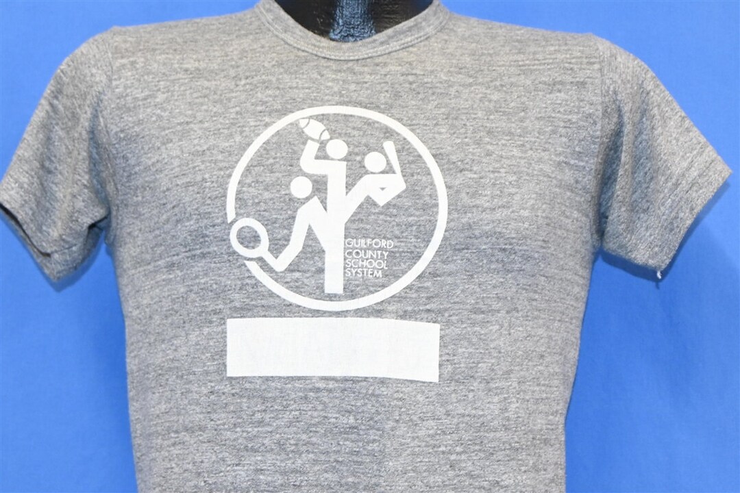 80s Guilford County School System Phys Ed Rayon Tri Blend T-shirt Small ...