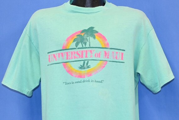 80s University Of Maui Toes In Sand Drink In Hand Pal… - Gem
