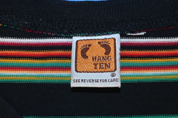 70s Hang Ten Bare Feet Surf Logo Black Green Red Whit… - Gem
