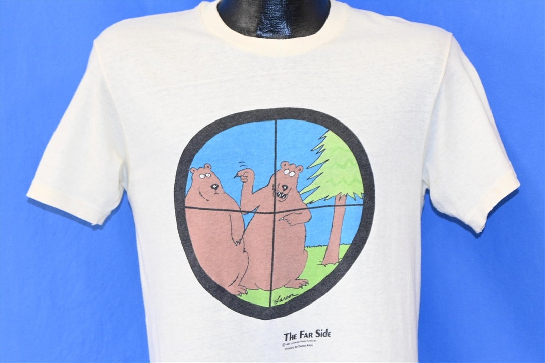 80s the Fars Side Comic Strip Gary Larson Funny Bear Hunting T-shirt ...