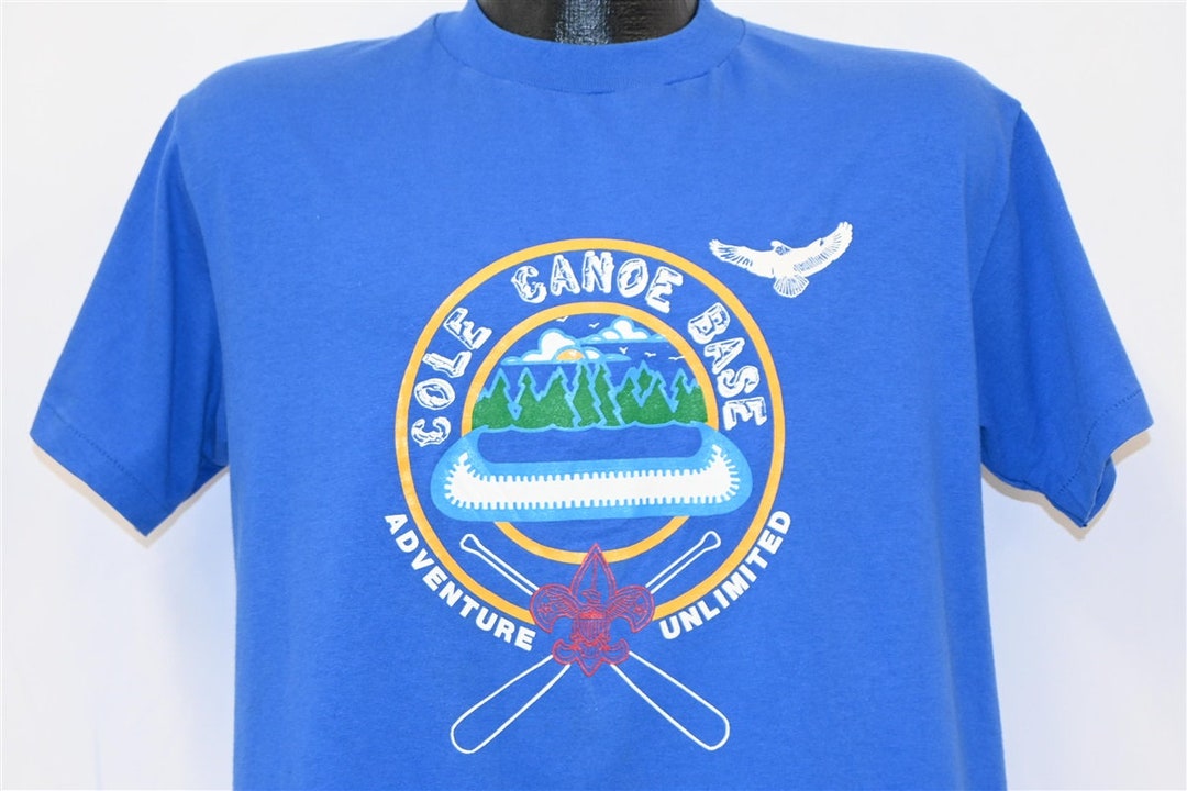 80s Boy Scouts BSA Camp Cole Canoe Base Michigan Adventure Unlimited T ...