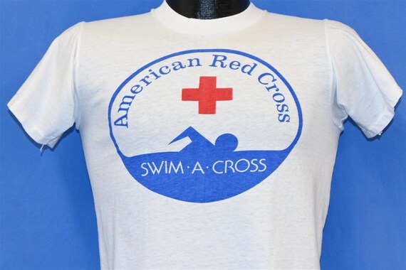 70s American Red Cross Swim Across Fundraiser t-shirt… - Gem