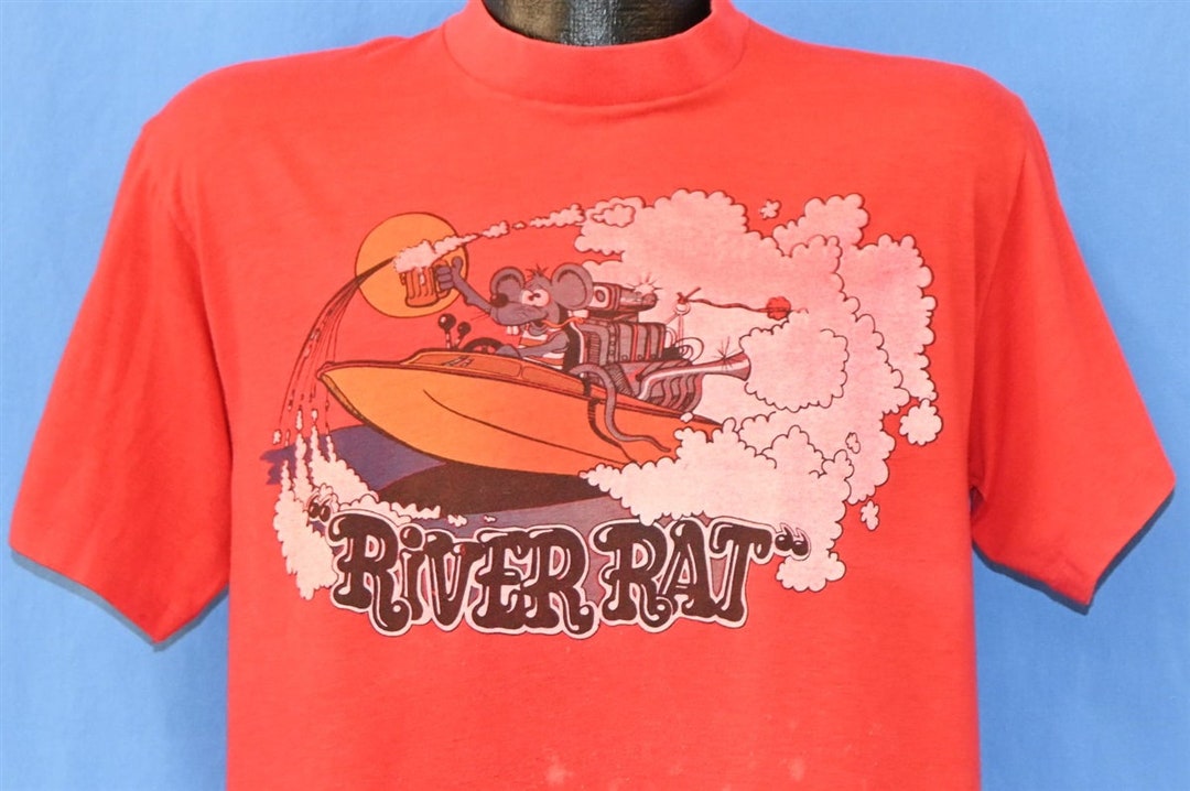 70s River Rat Beer Boating Motorboat Cartoon Funny T-shirt Medium - Etsy