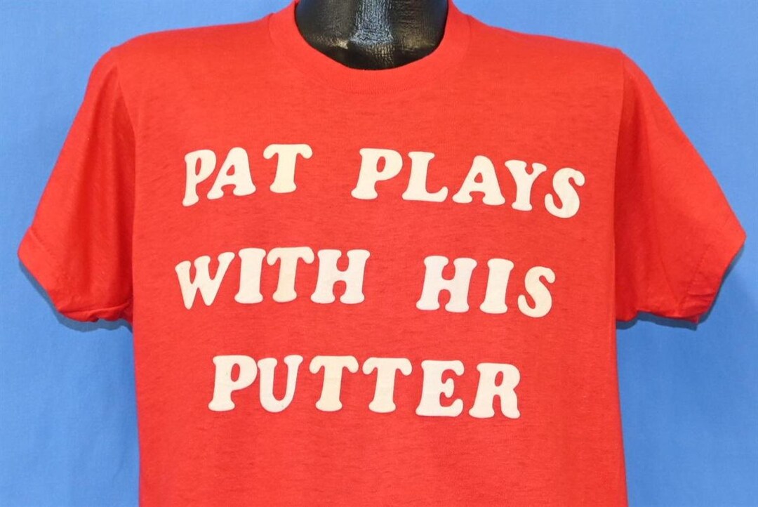 80s Pat Plays With His Putter Funny Golf Joke Fuzzy Iron on Letter T ...