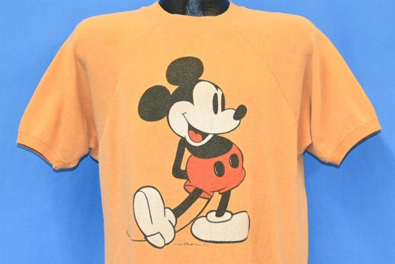 80s Mickey Mouse Walt Disney Cartoon Short Sleeve Rag… - Gem