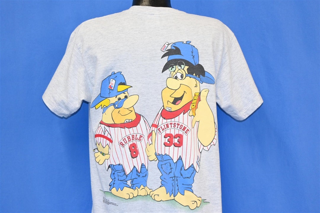 90s Fred Flintstone Barney Rubble Kris Kross Spoof Parody Baseball Hip ...