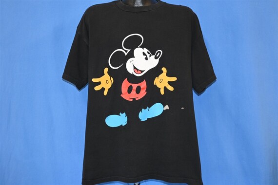 90s Mickey Mouse Walt Disney Cartoon Mascot Black t-s… - Gem