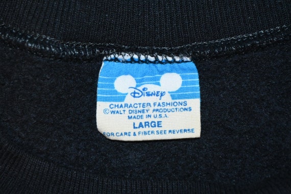80s Mickey Mouse Walt Disney Flocked Patch Sweatshirt… - Gem