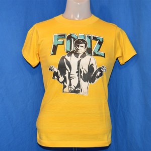 70s Happy Days the Fonz Iron on Yellow Vintage T-shirt Youth Large 14 ...
