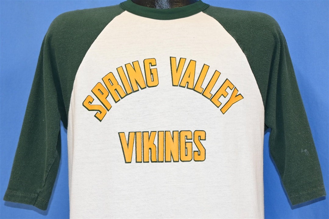 80s Spring Valley Vikings High School South Carolina Raglan Jersey T ...