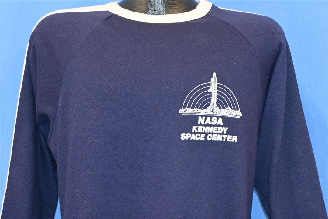 80s NASA Kennedy Space Center Florida Shuttle Launch Striped Sweatshirt ...