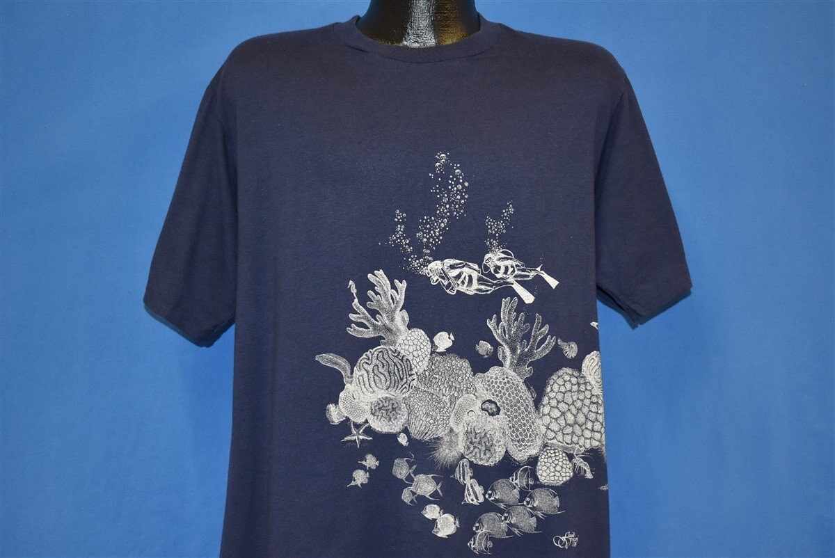 80s Deep Sea Diving Coral Reef Fish t-shirt Large | Etsy