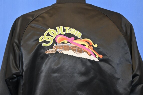 80s Soul Train TV Show Embroidered Chalk Line Satin S… - Gem