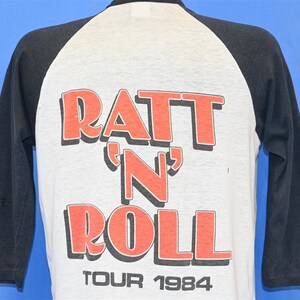 80s Ratt 'N Roll Tour Heavy Metal 1984 Raglan Distressed Band T-shirt ...