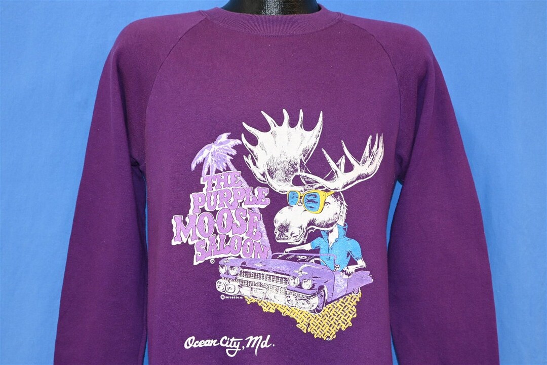 80s Purple Moose Saloon Ocean City Maryland Souvenir Sweatshirt Small ...