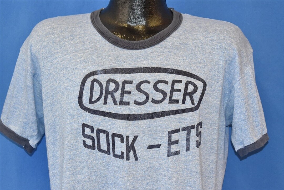 Camiseta estilo años 70 Dresser Sock-Ets Heathered Ringer - Etsy España