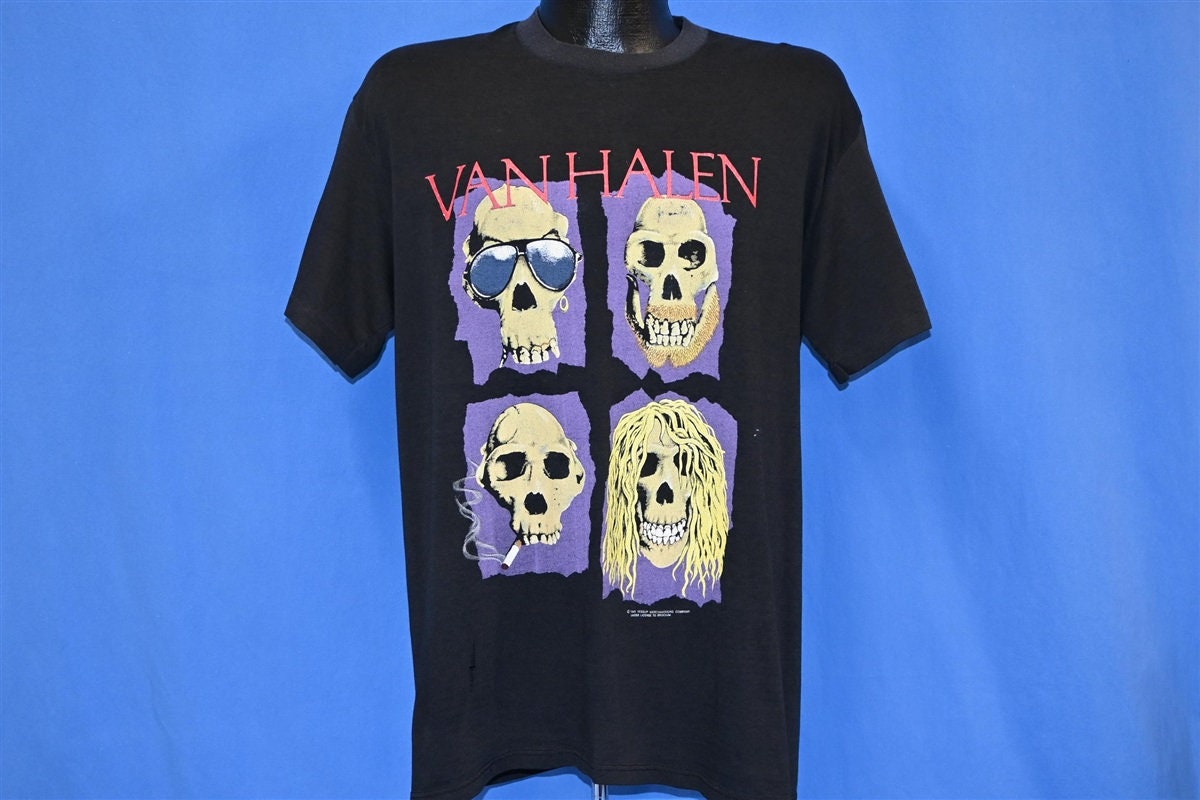 80s Van Halen OU812 1988 Album Skulls Rock Metal Band T 80s Van Halen OU812 1988 Album Skulls Rock Metal Band T
