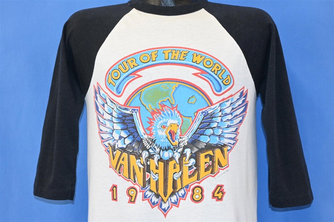 80s Van Halen 1984 World Tour Raglan Rock Band Concert T-shirt Medium ...