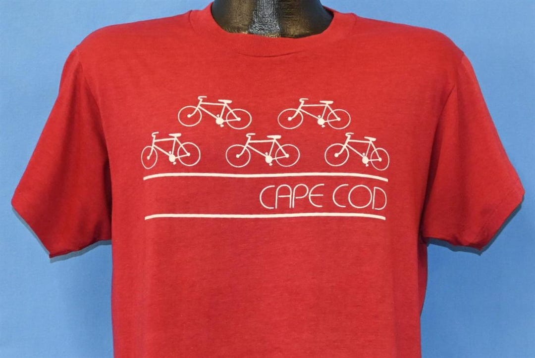 80s Cape Cod Bicycle Bikes Massachusetts Biking Cycling Maroon T-shirt ...