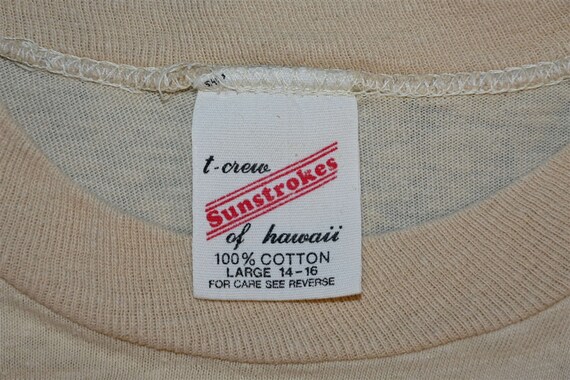 80s Hawaii Poly Tees Boat Hibiscus Flower Tourist Chi… - Gem