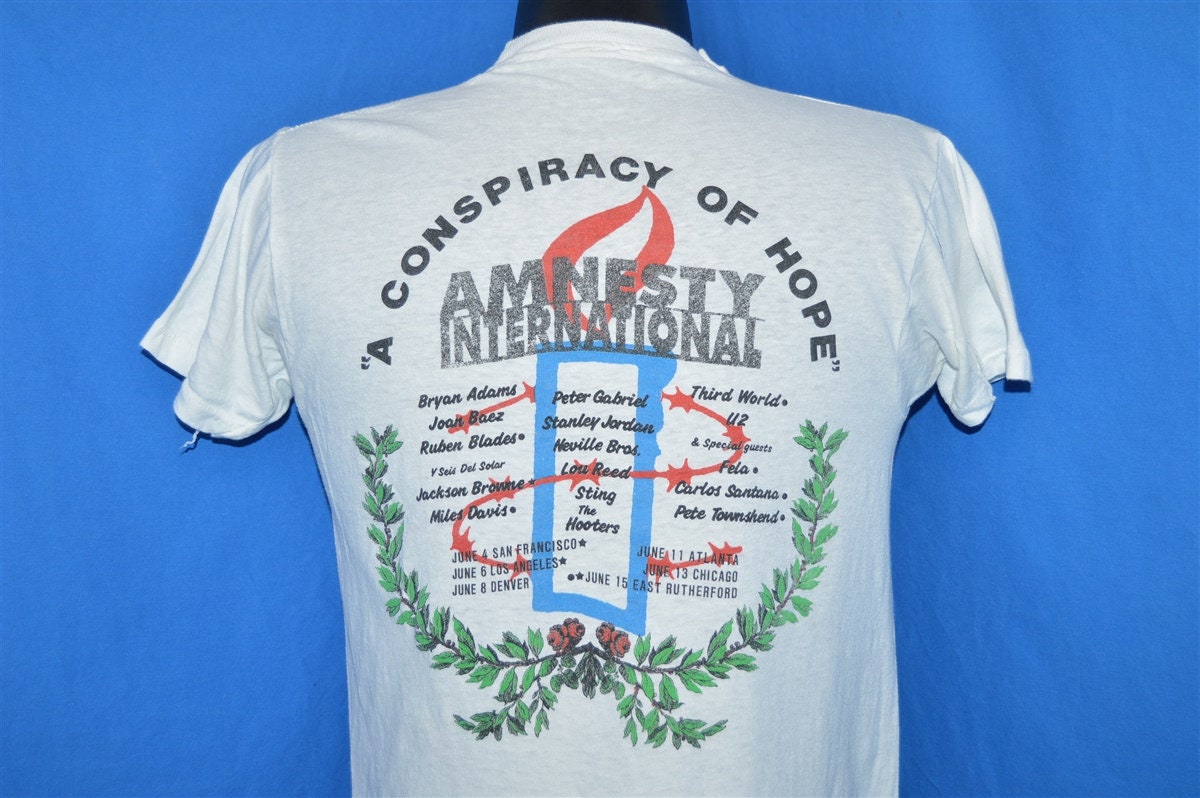 80s Amnesty International A Conspiracy of Hope t-shirt Small | Etsy