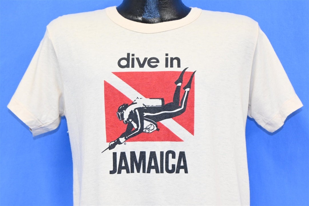 80s Dive in Jamaica Scuba Diver Down Flag Vacation T-shirt Medium - Etsy