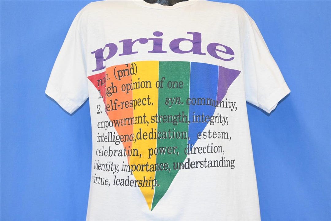 90s LGBTQ Gay Pride Unity Definition Empowerment Rainbow Triangle T ...