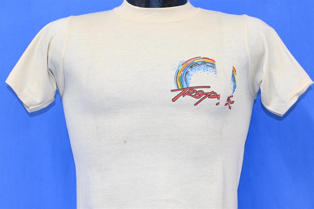 80s Surfing Ocean Wave Tropix Vacation Beige Deadstock T-shirt Youth ...