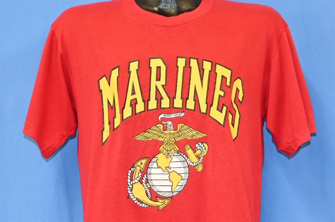 80s USMC Marine Corps Eagle Globe Anchor Seal US Military T-shirt Large ...
