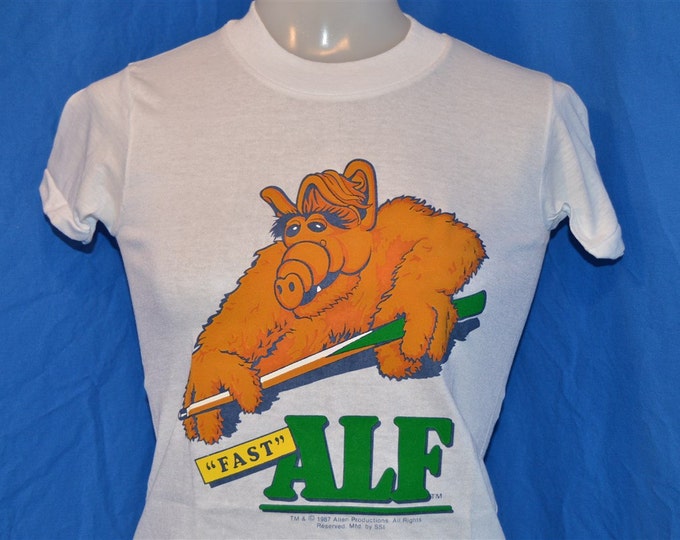 80s NEW Fast Alf Shooting Pool White Vintage T-shirt Youth Medium 10-12 ...