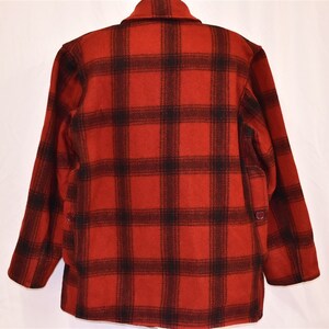 50s JC Higgins Sears Red Black Plaid Check Wool Field Coat Large - Etsy