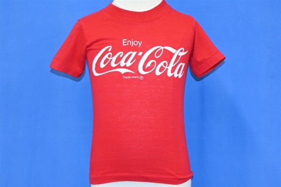 80s Coca-Cola Enjoy Classic Logo Soda Brand t-shirt Y… - Gem