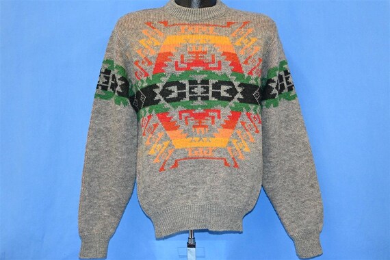70s Pendleton Gray Geometric Aztec Native American Wo… - Gem