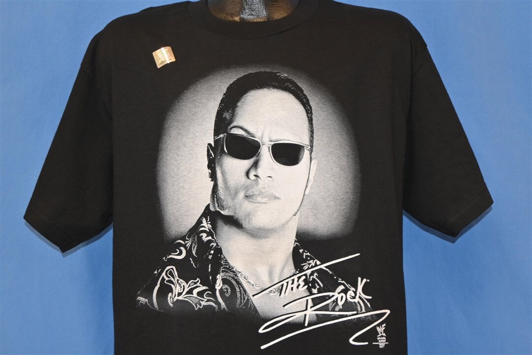 90s Dwayne the Rock Johnson Attitude Era WWF Wrestling Deadstock T ...