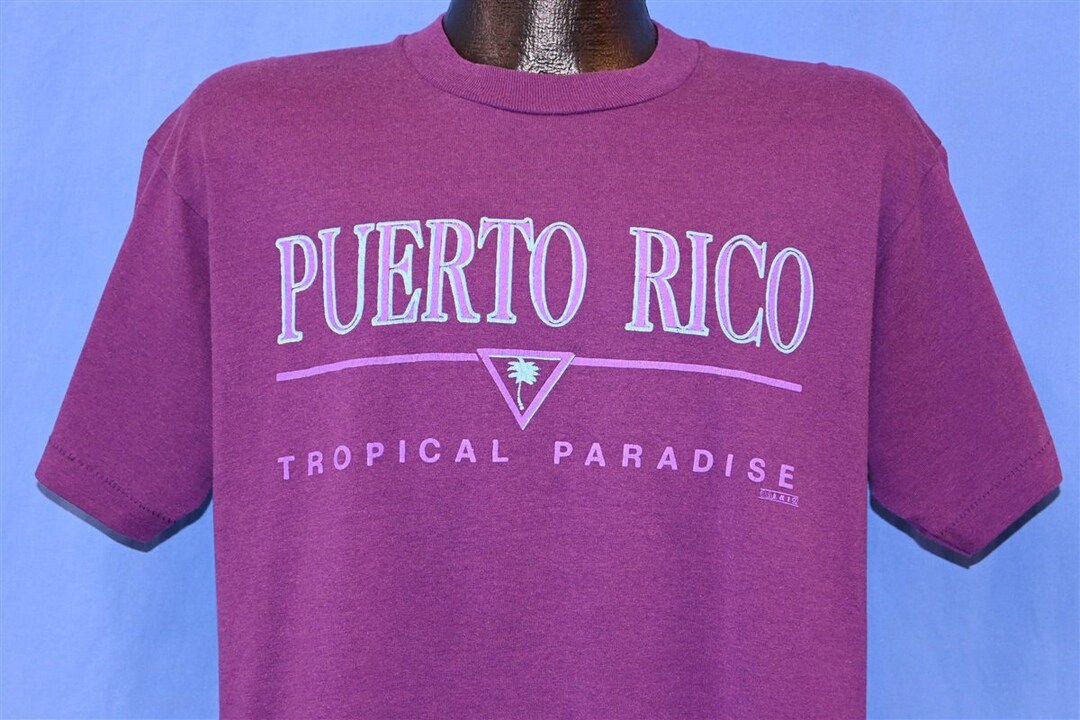 90s Puerto Rico Tropical Paradise Tourist Vacation Travel Purple T ...