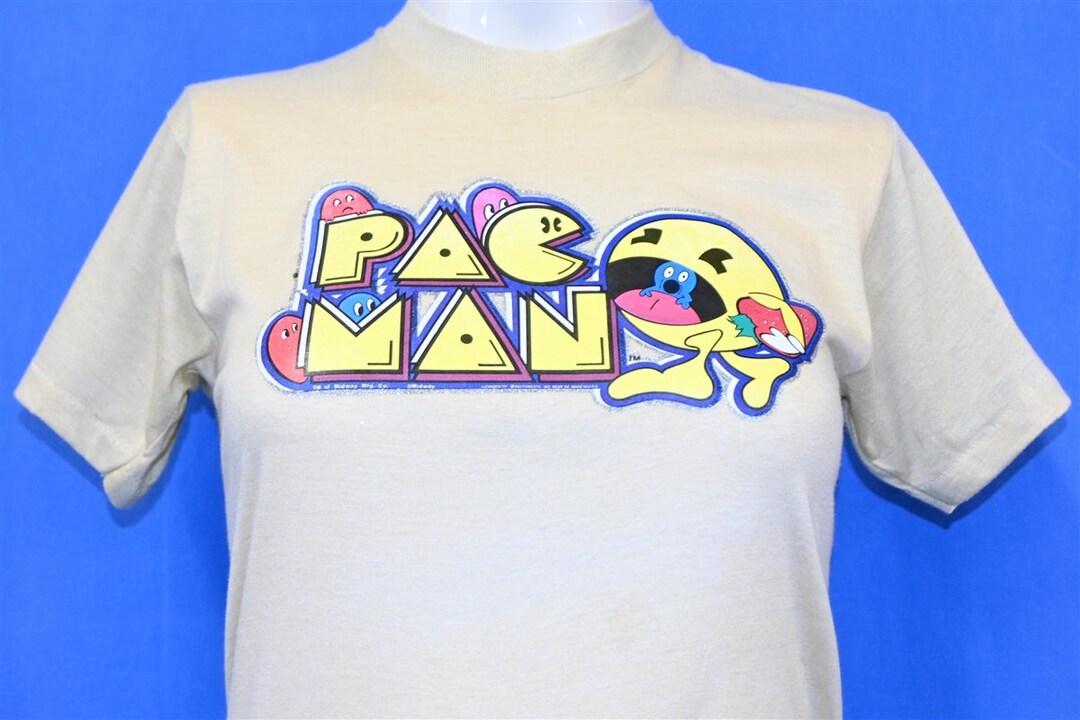 80s Pac-man Arcade Video Game Glitter Iron on T-shirt Youth Large - Etsy