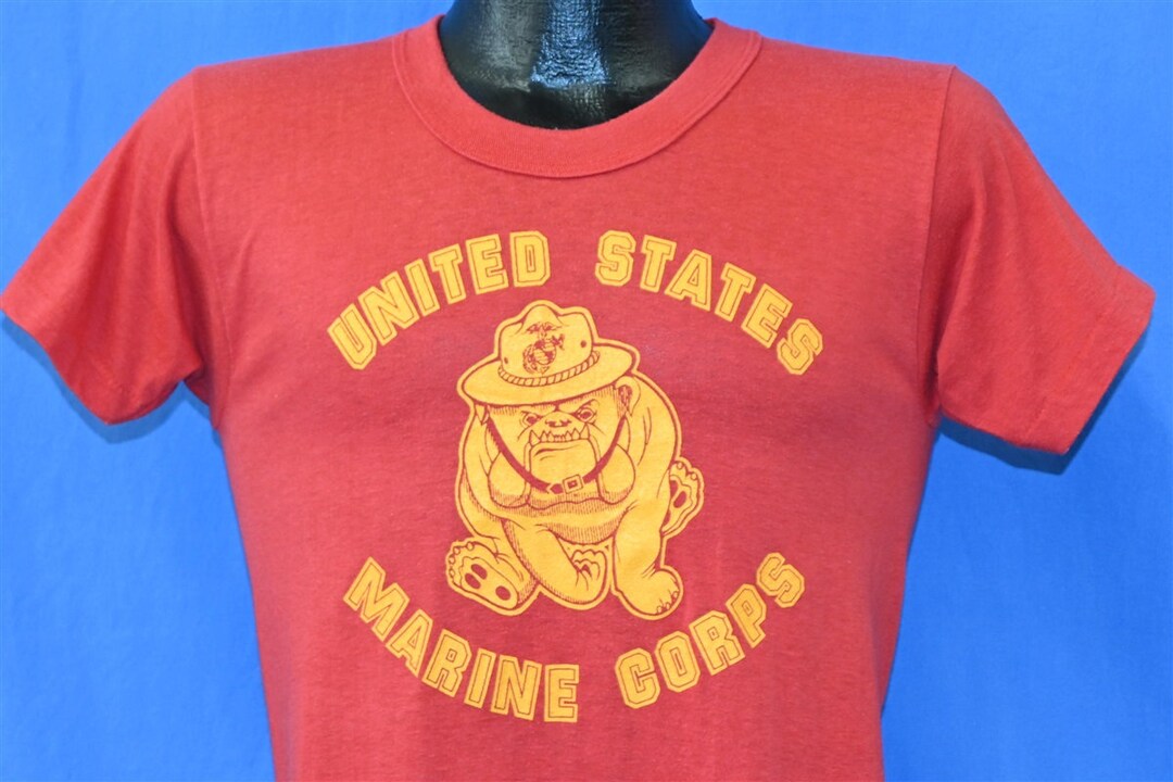 80s United States Marine Corps Bulldog Chesty Mascot Military T-shirt ...