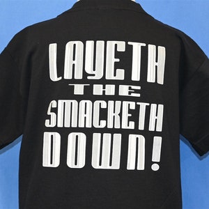 Y2K Dwayne the Rock Johnson Layeth the Smacketh Down WWF Deadstock T ...