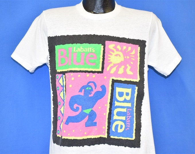 80s Blue Labatt's Beer Neon T-shirt Medium - Etsy