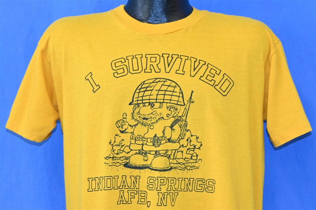 80s I Survived Indian Springs Air Force Base Nevada US Military T-shirt ...