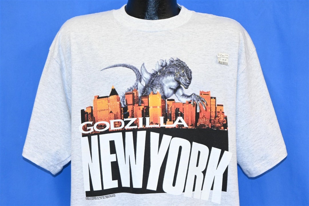 90s Godzilla in New York 1998 Monster Movie Kaiju Film Deadstock T ...
